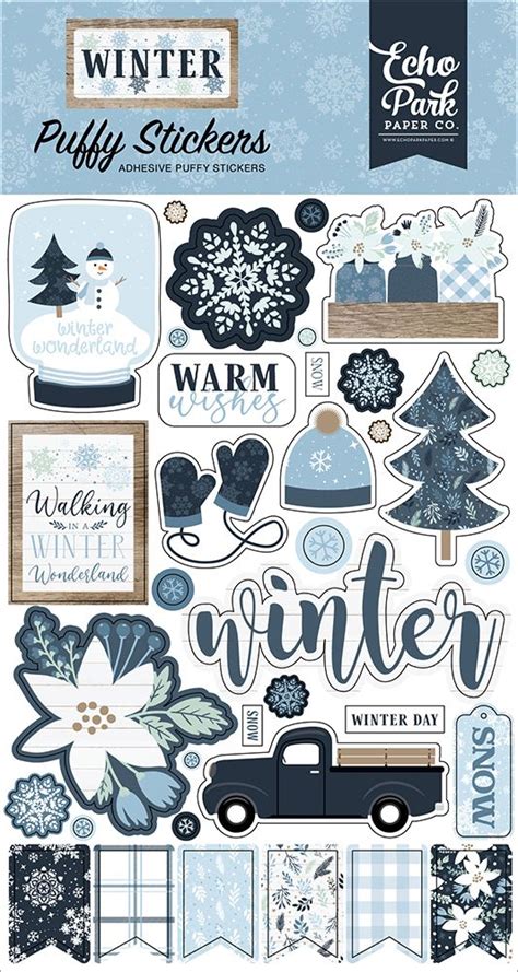 Echo Park Winter Collection Puffy Stickers Artofit