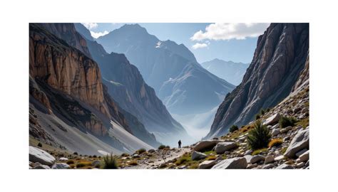 Winds Howl Through A Narrow Mountain Pass Between Steep Granite Walls