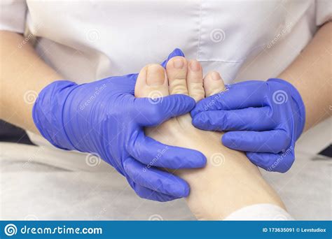Foot Massage In Spa Salon Closeup Foot Massage Relax Skin Care Stock