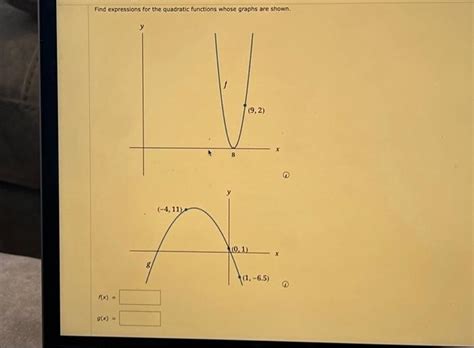 Solved Find Expressions For The Quadratic Functions Whose