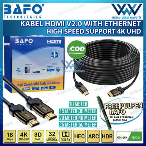 Jual BAFO Kabel HDMI Male To Male Meter V K Gold Plated METER Jakarta Pusat