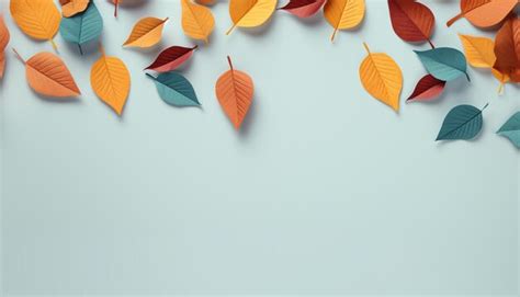 Premium Photo Autumn Simple Background With A Fallen Colorful Leaves