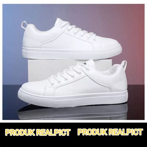Jual SEPATU PRIA KEREN SEPATU POLOS PUTIH Shopee Indonesia