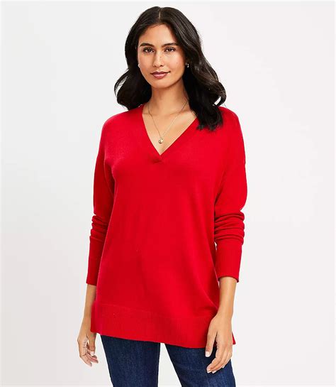 V Neck Tunic Sweater