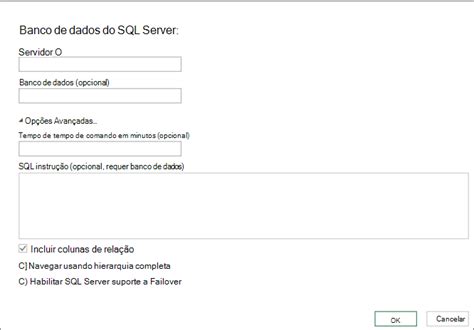 Importar Dados De Um Banco De Dados Usando A Consulta De Banco De Dados