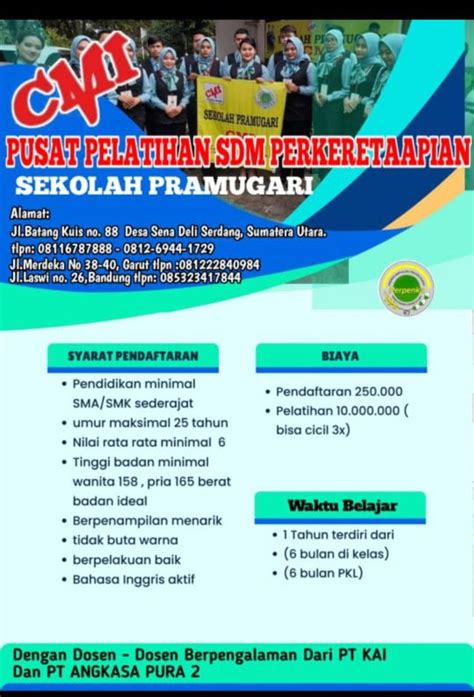 Sekolah Pramugari Dan Pramugara Perkeretaapian Jasa Kursus Dan