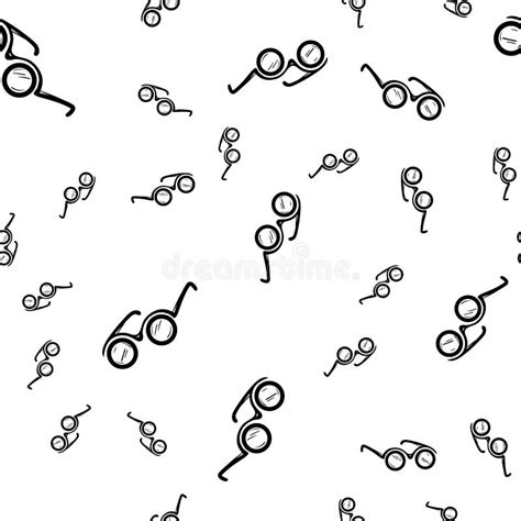 Beautiful Hand Drawn Fashion Seamless Pattern Glasses Icon Hand Drawn