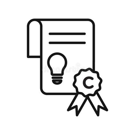 Intellectual Property And Copyright Icon Black Line Art Vector Logo Stock Vector Illustration