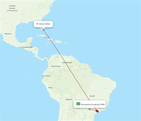 All Flight Routes From Presidente Prudente To Miami Ppb To Mia