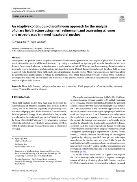an adaptive continuous discontinuous approach for the analysis of phase