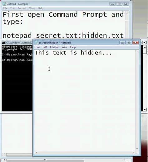 How To Make The Text In Notepad Hidden Secret File Hd Youtube
