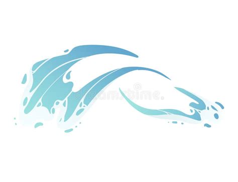 Set Of Blue Water Splash Magical Effect For Games Water Flow Vector