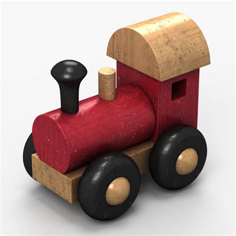 3d Model Wooden Train Toy