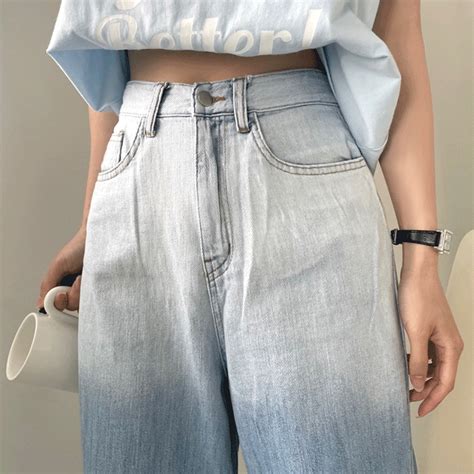 휴지마켓 Unique 롱기장 그라데이션 워싱 와일드 팬츠청바지 Pt 위시버킷