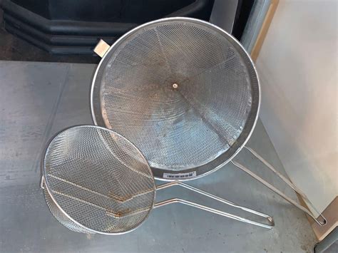Commercial Cap Strainer And Flat Strainer Lot Of 2