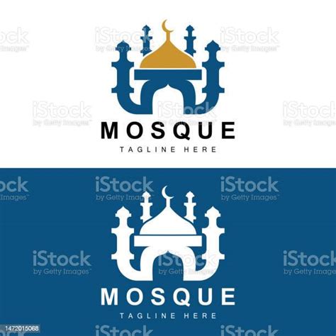 모스크 로고 이슬람 예배 디자인 이드 알 피트르 모스크 건물 벡터 아이콘 서식 파일 라마단 이드 알 아드하 0명에 대한 스톡