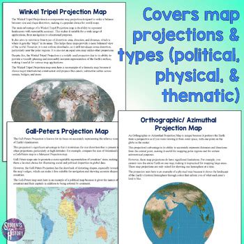 Map Projections Analysis Activity Lesson Skills On Mapping Types