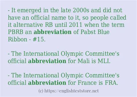 In Sentence Examples Of Abbreviation Englishteststore Blog