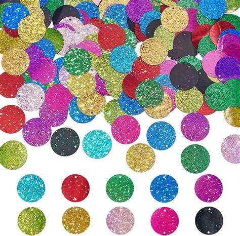 300pcs 10 Colors Large Sequins For Crafts 29mm Loose Glitter Foil