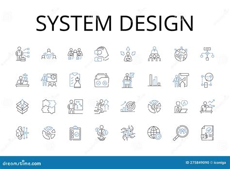 System Design Line Icons Collection Strategic Planning Budget Control Marketing Research