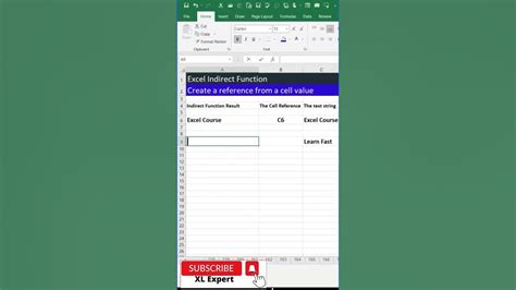short how to use indirect function example 1 in excel xl expert