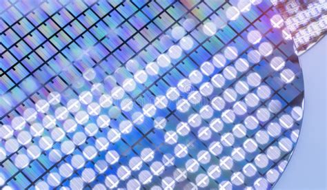 Silicon Wafers With Microchips Used In Electronics For The Fabrication Stock Image Image Of