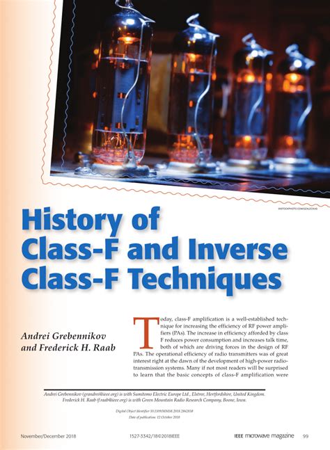 Pdf History Of Class F And Inverse Class F Techniques