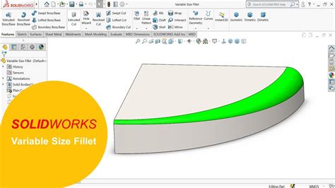 Variable Size Fillet On Solidworks Solidworks Tutorials For Beginners