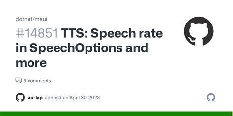 Tts Speech Rate In Speechoptions And More · Issue 14851 · Dotnetmaui