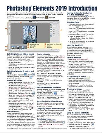 Adobe Photoshop Elements 2019 Introduction Quick Reference Guide Cheat