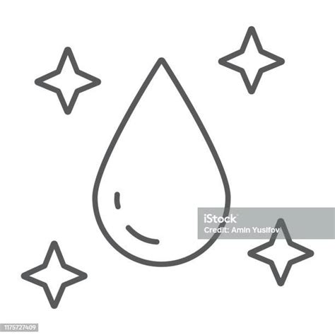 純度細線圖示洗衣和透明水滴標誌向量圖形白色背景上的線性圖案向量圖形及更多10號圖片 10號 一個物體 互聯網 Istock
