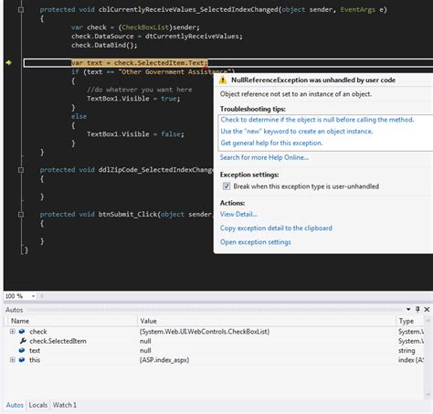 Solved Display TextBox Control Based On CheckBoxList Value Selected Experts Exchange