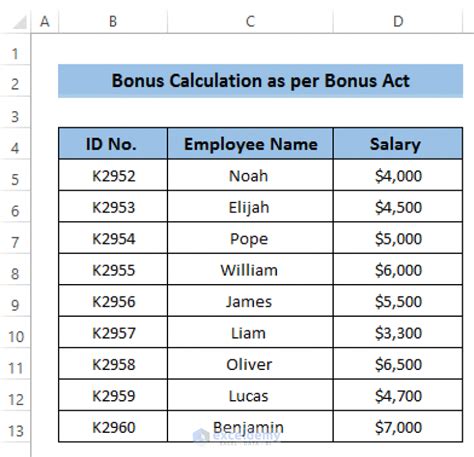 Bonus Calculation As Per Bonus Act In Excel Suitable Examples