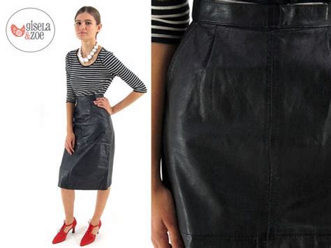 Vintage 80 S Cuir Jupe Cuir Midi Jupe En Par Giselaandzoevintage 58