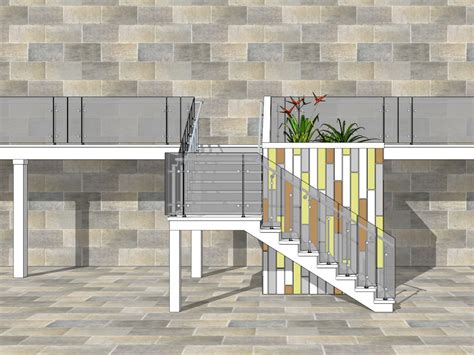 Apartment Stairs And Railing Sketchup 3d Model Skp File Download