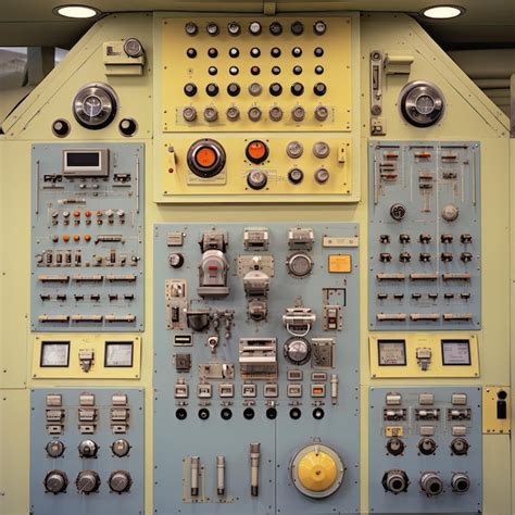 Premium AI Image Closeup Of Nuclear Reactor Control Panel
