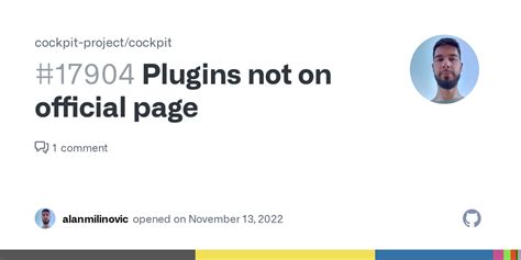 Plugins Not On Official Page · Issue 17904 · Cockpit Projectcockpit