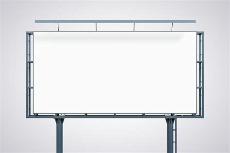 라이트 백그라운드 전면 뷰에 격리된 빈 흰색 광고판 모형 3d 렌더링 0명에 대한 스톡 사진 및 기타 이미지 0명 3차원