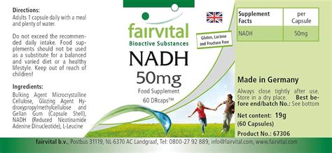 Nadh 50mg Vegan High Dosage 60 Capsules Delayed Release Due To