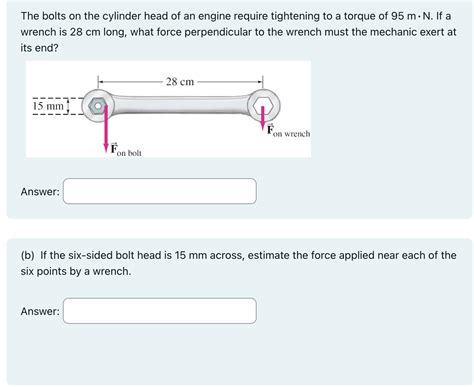 Solved The Bolts On The Cylinder Head Of An Engine Require Chegg