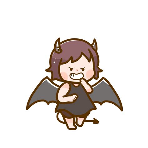 【生活・その他】悪魔ちゃんのかわいいフリーイラスト フタバのフリーイラスト