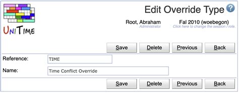 Help Edit Override Type