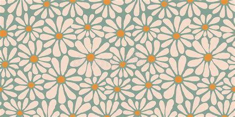 Decorative Boho Seamless Pattern With Daisy Flowers Vector Floral