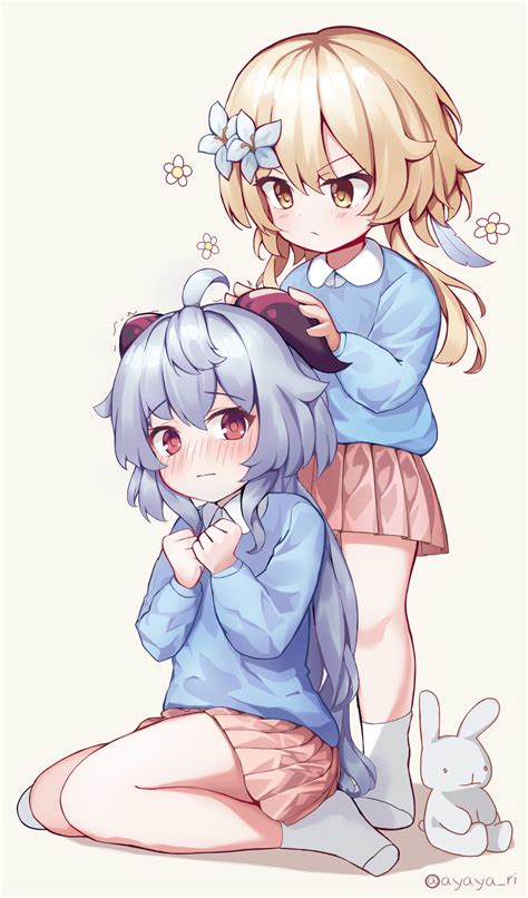 Ganyu And Lumine Genshin Impact Drawn By Ayaya Ayaya Ri Danbooru