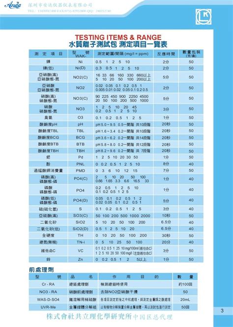 日本共水质测试包PACKTEST WAK CR6 六价铬 深圳市安达仪器仪表有限公司