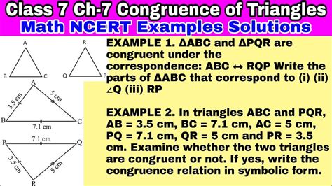 Class 7 Ch 7 Example 1 Example 2 Congruence Of Triangleschapter 7