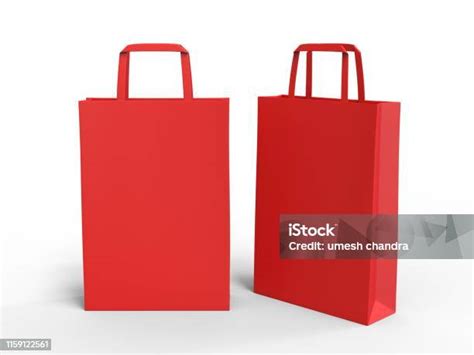 브랜딩 및 모의 를위한 손잡이가있는 종이 가방의 빈 템플릿 3d 렌더링 그림입니다 0명에 대한 스톡 사진 및 기타 이미지 0명 가방 갈색 Istock