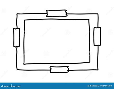 Doodle Picture Frame Hand Drawn Vintage Sketchy Shape Stock Vector