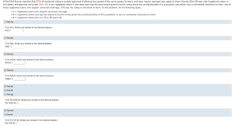 Solved Those Registered Voters Who Support Same Sex