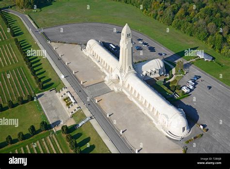 Aerial View Ossuary Of Douaumont A Memorial With The Skeletal Remains